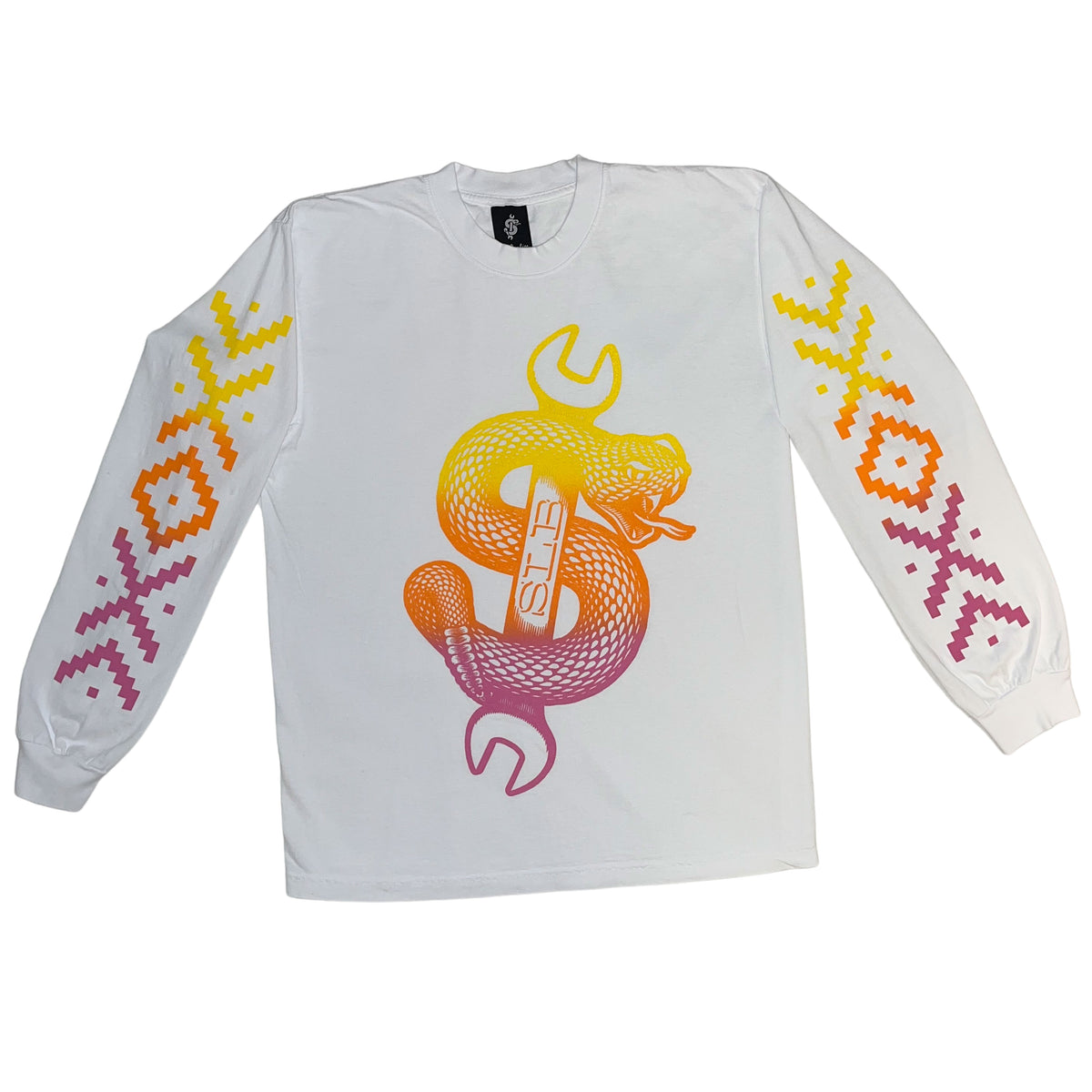 SLB Long Sleeve White Gradient Logo T-Shirt – S.L.Barbier
